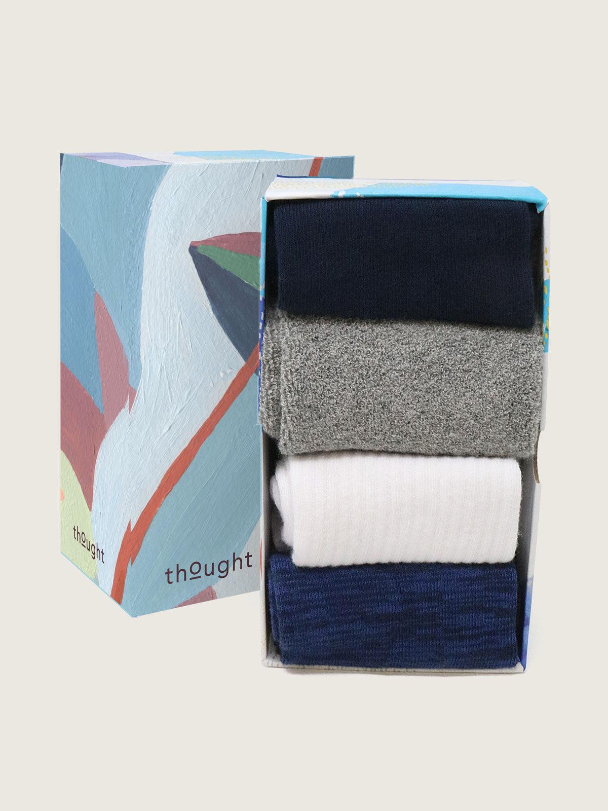Thought Essentials Organic Cotton Variety 4 Pack Socks Gift Box