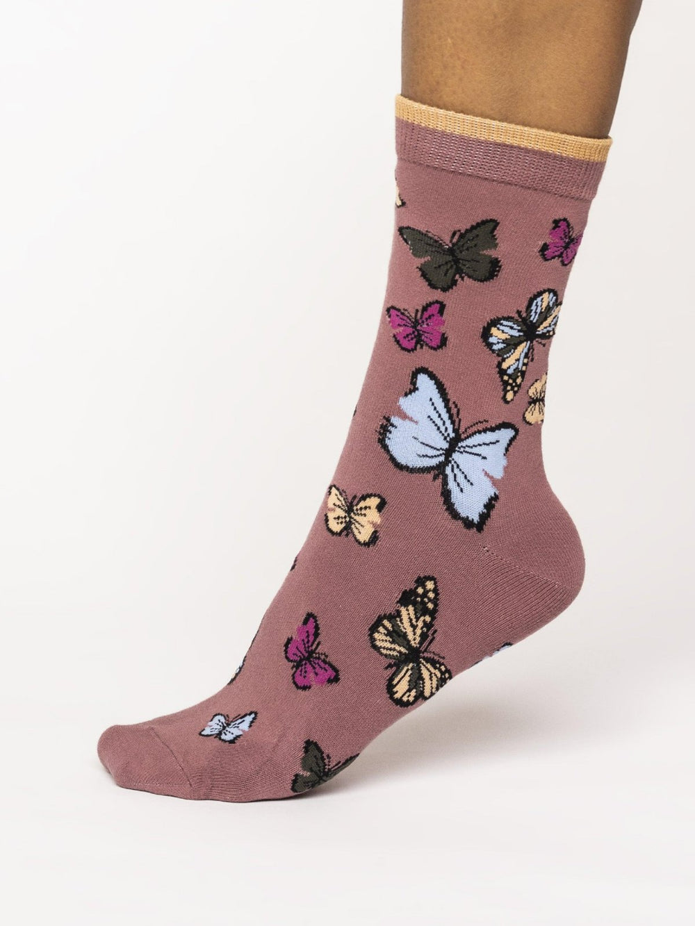 Butterfly Organic Cotton Socks in Purple