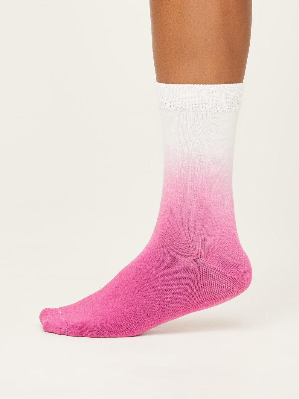 Dip Dye Bamboo Organic Cotton Socks in Magenta Pink